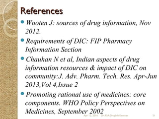 Drug Information Services | PPT