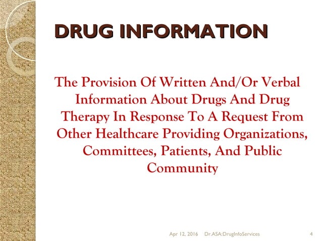 Drug Information Services | PPT