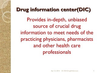 Drug Information Services | PPT