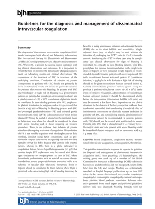 Dic guidelines | PDF