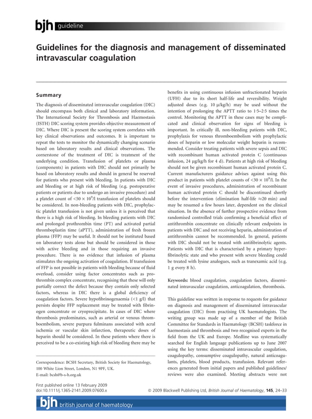 Dic guidelines | PDF