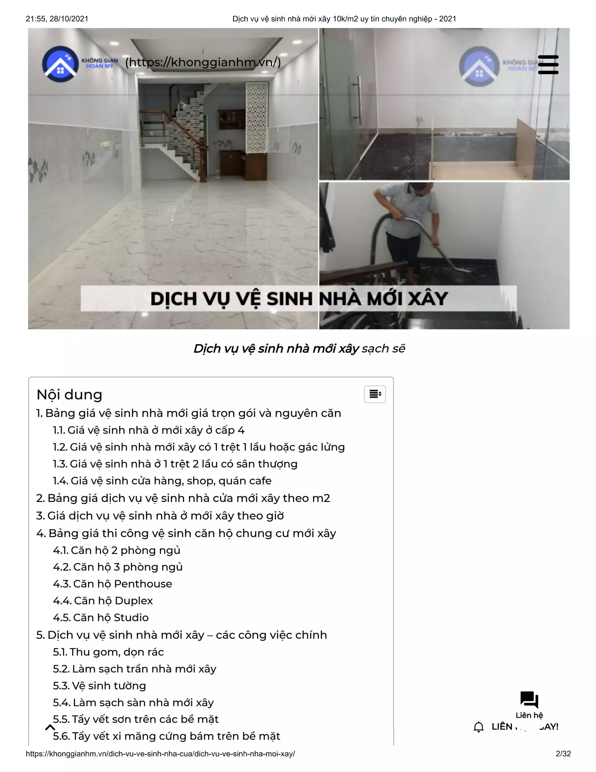 Dich vu don dep ve sinh nha moi xay sach se gon gang | PDF