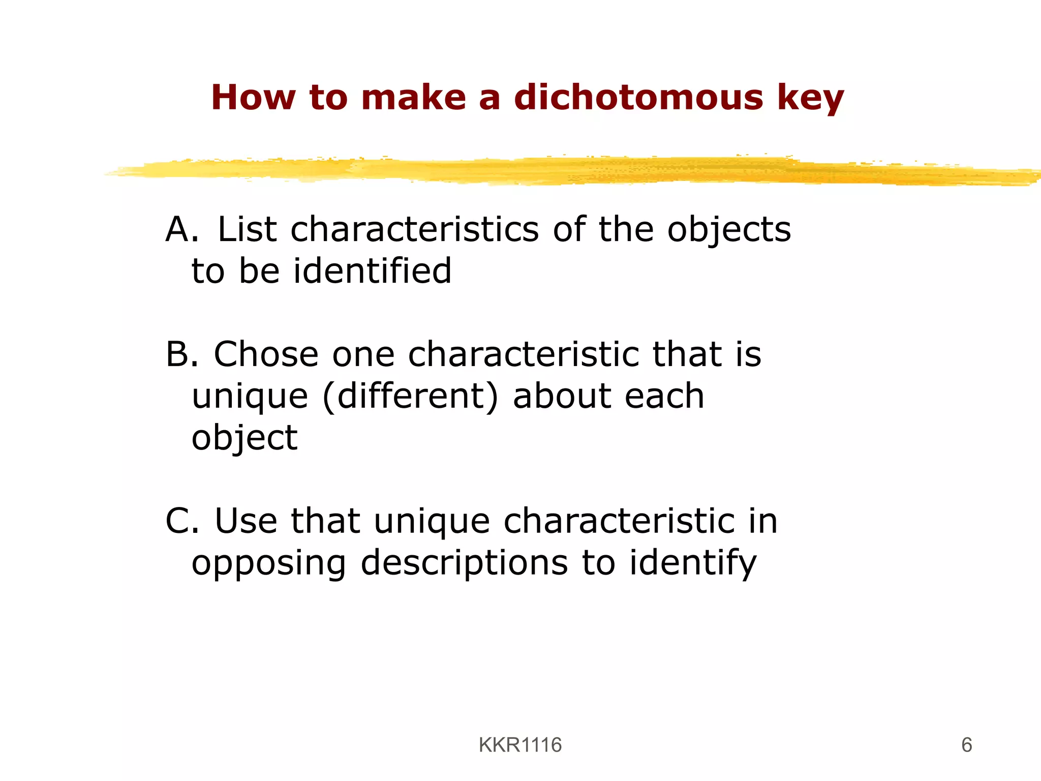 Dichotomous key | PPTX