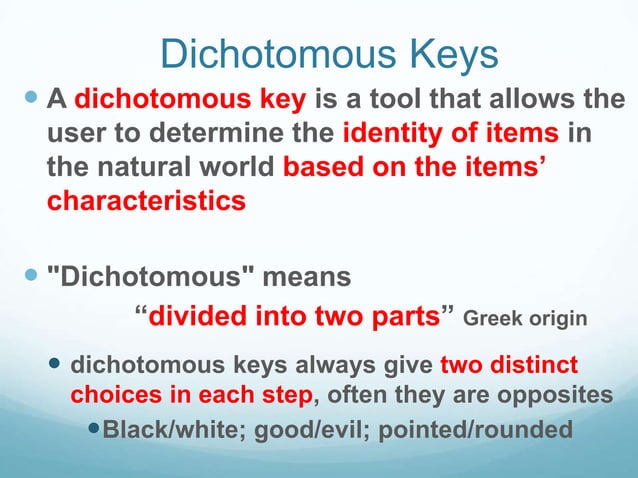 Dichotomous key presentation suitable for IGCSE Biology level | PPT ...