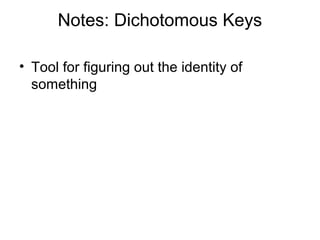 Dichotomous keys | PPT