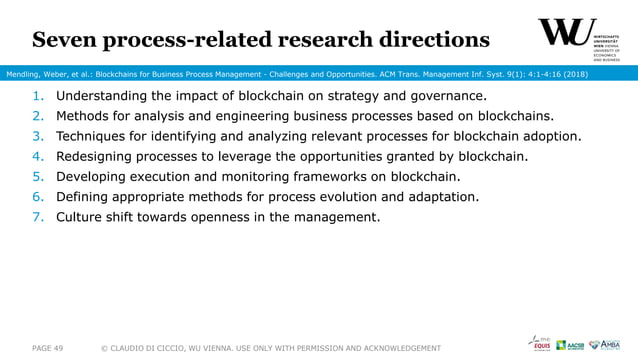 Execution of business processes on the blockchain | PPT