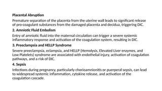 Disseminated intravascular coagulation in pregnancy | PPTX