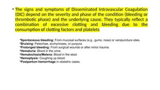 Disseminated intravascular coagulation in pregnancy | PPTX