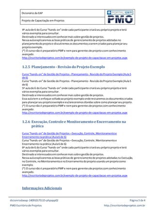 Modelo de Dicionário da eap | DOCX