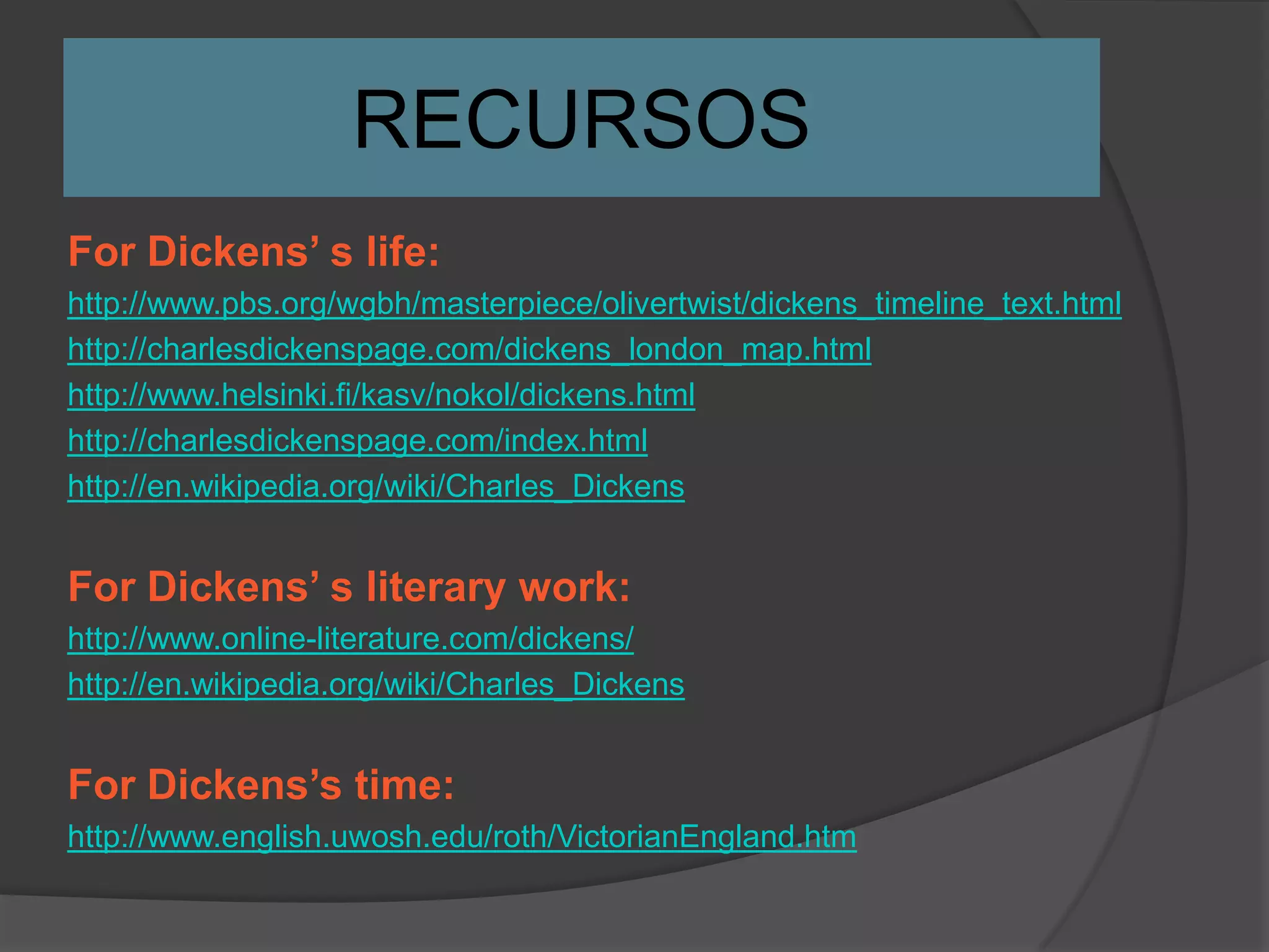 Charles Dickens Webquest | PPTX