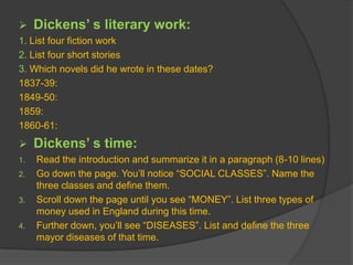 Charles Dickens Webquest | PPT