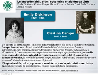 Le imperdonabili: Emily Dickinson - Cristina Campo | PDF