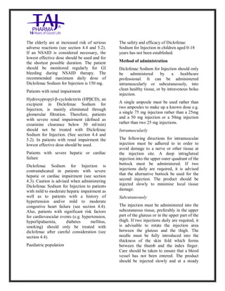 Diclofenac Sodium Injection Taj Pharma SmPC | PDF