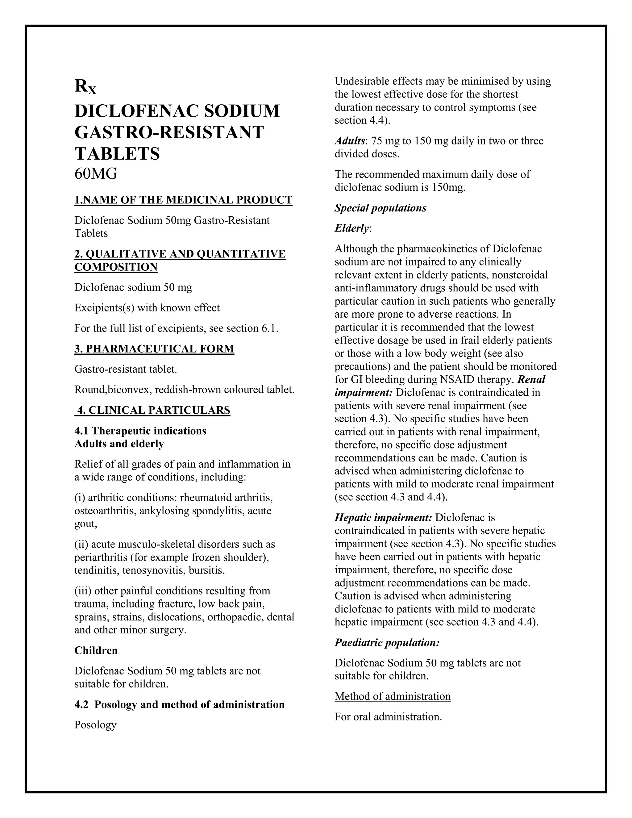 Diclofenac sodium 50mg gastro resistant tablets smpc- taj ...