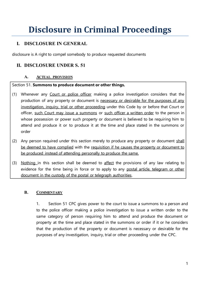 Disclosure under malaysian CPC | DOCX | Law