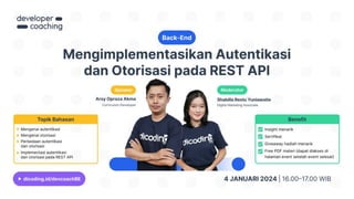 Dicoding Developer Coaching #122 - Mengimplementasikan autentikasi dan otorisasi pada REST API.pdf