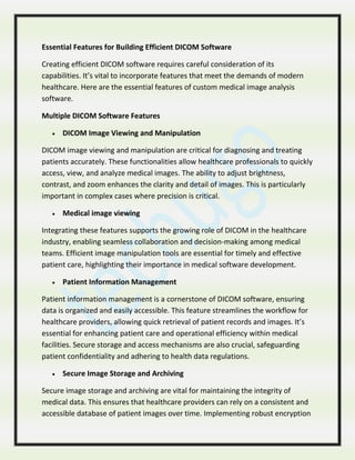 DICOM Medical Imaging Software Development: Factors & Financial Considerations | PDF