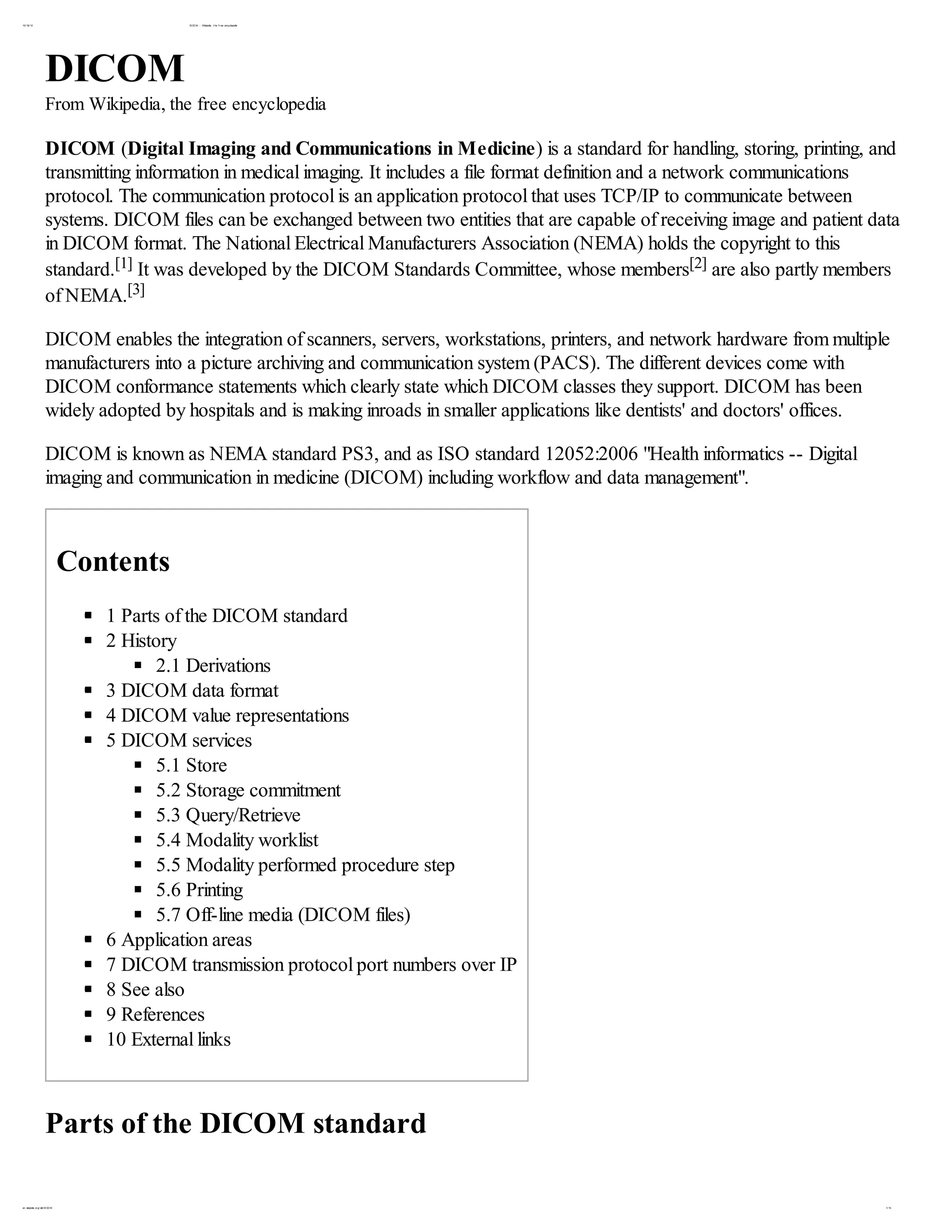Dicom standard wikipedia | PDF
