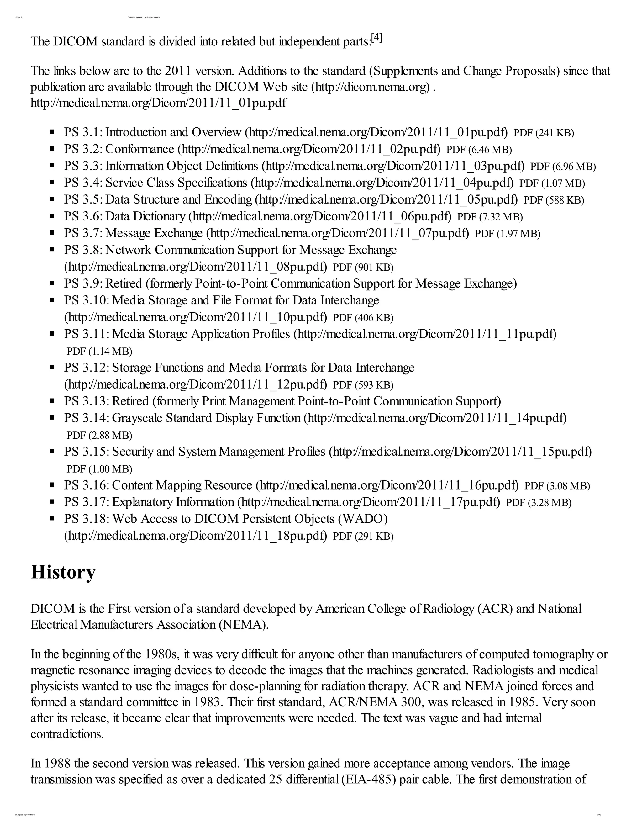 Dicom standard wikipedia | PDF