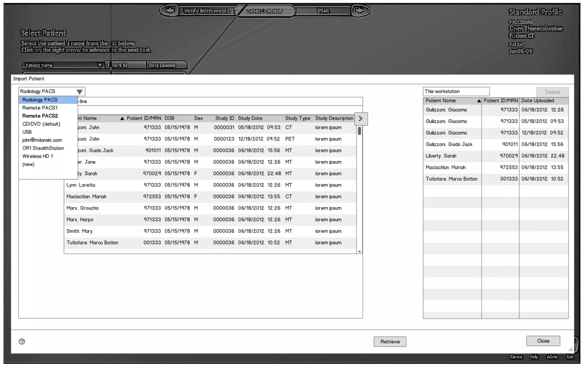DICOM surgery workstation - wireframe | PDF