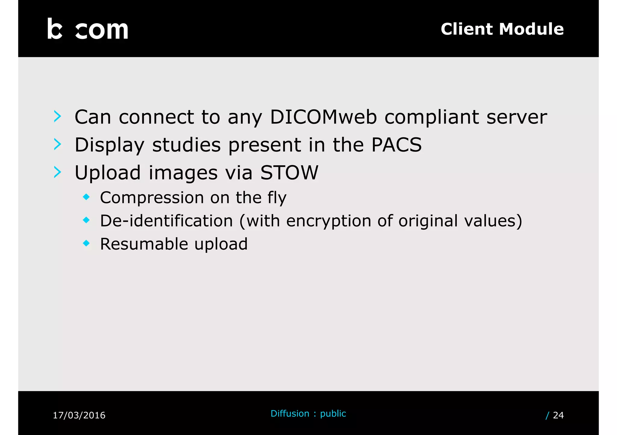 DICOMweb (STOW, WADO, QIDO): Potential and implemntation sample | PDF