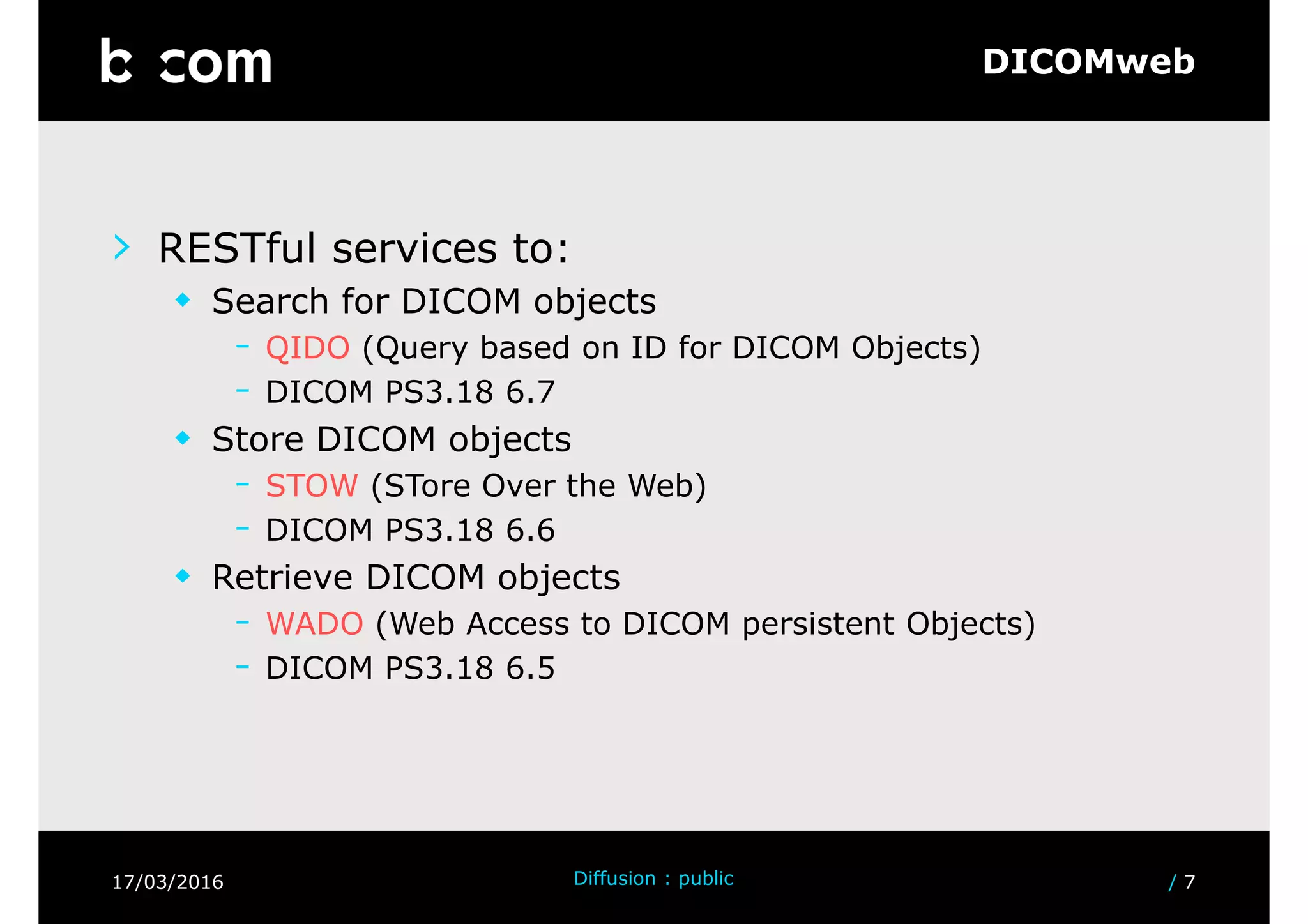 DICOMweb (STOW, WADO, QIDO): Potential and implemntation sample | PDF
