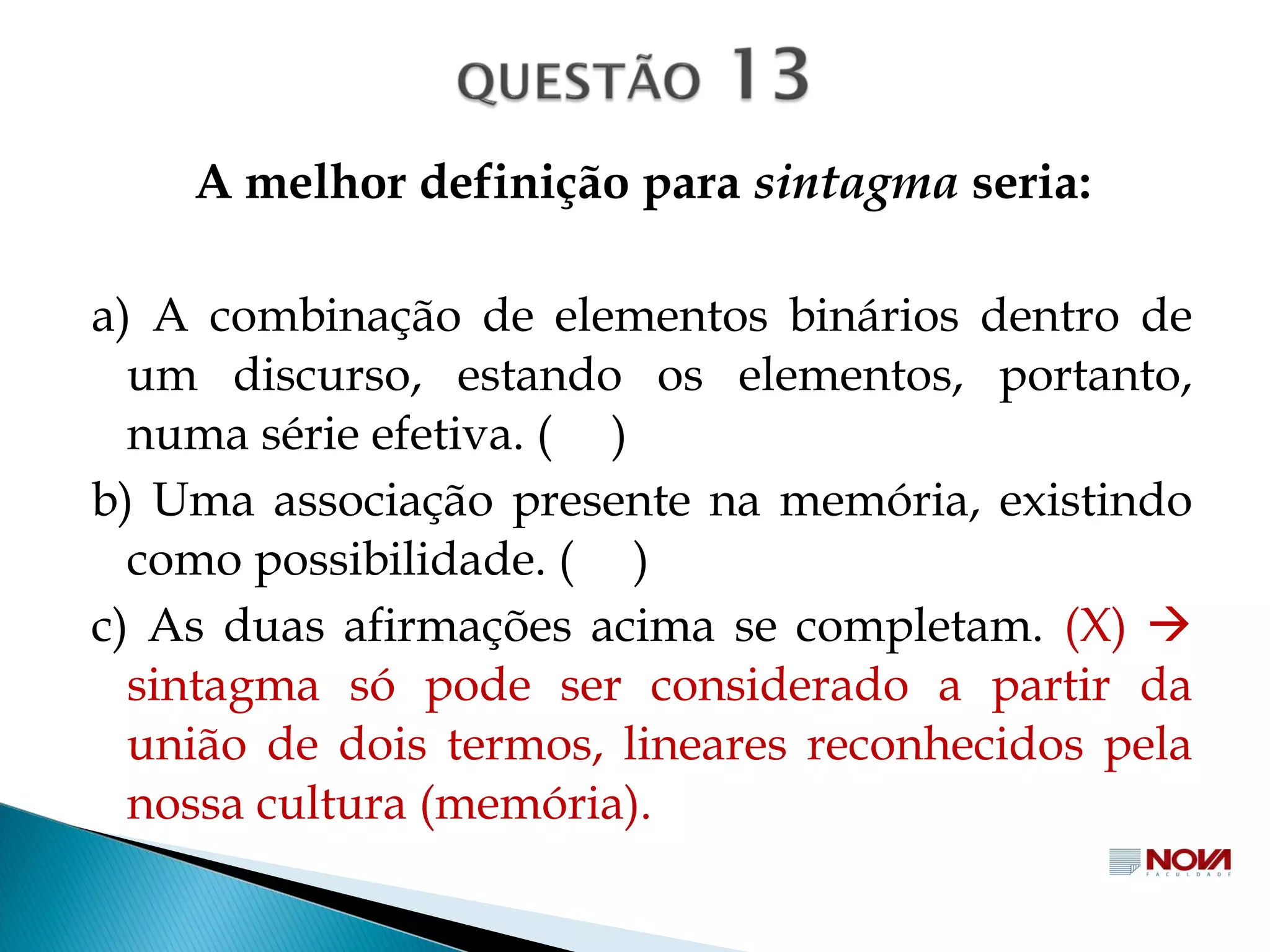 Dicotomias de saussure gabarito comentado | PPT