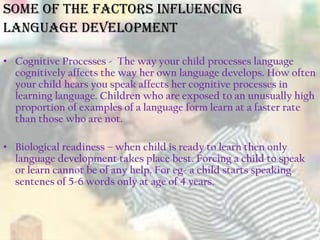 LANGUAGE DEVELOPMENT IN PRESCHOOL YEARS | PPTX