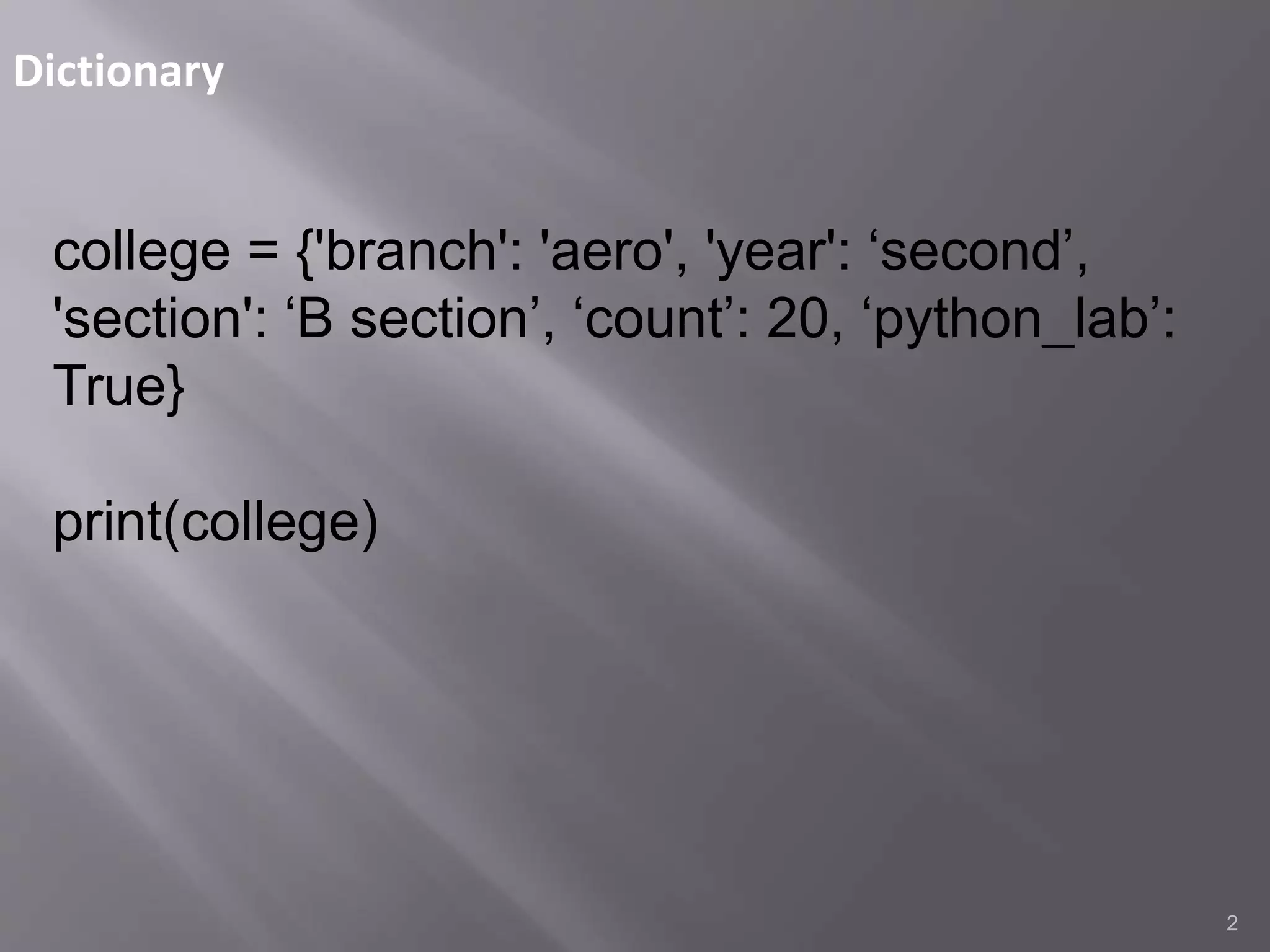 Dictionaries In Python Ppt