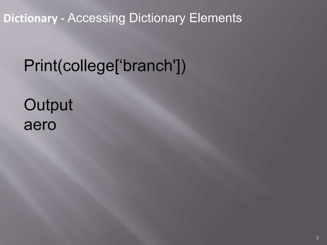 Dictionaries in python | PPT