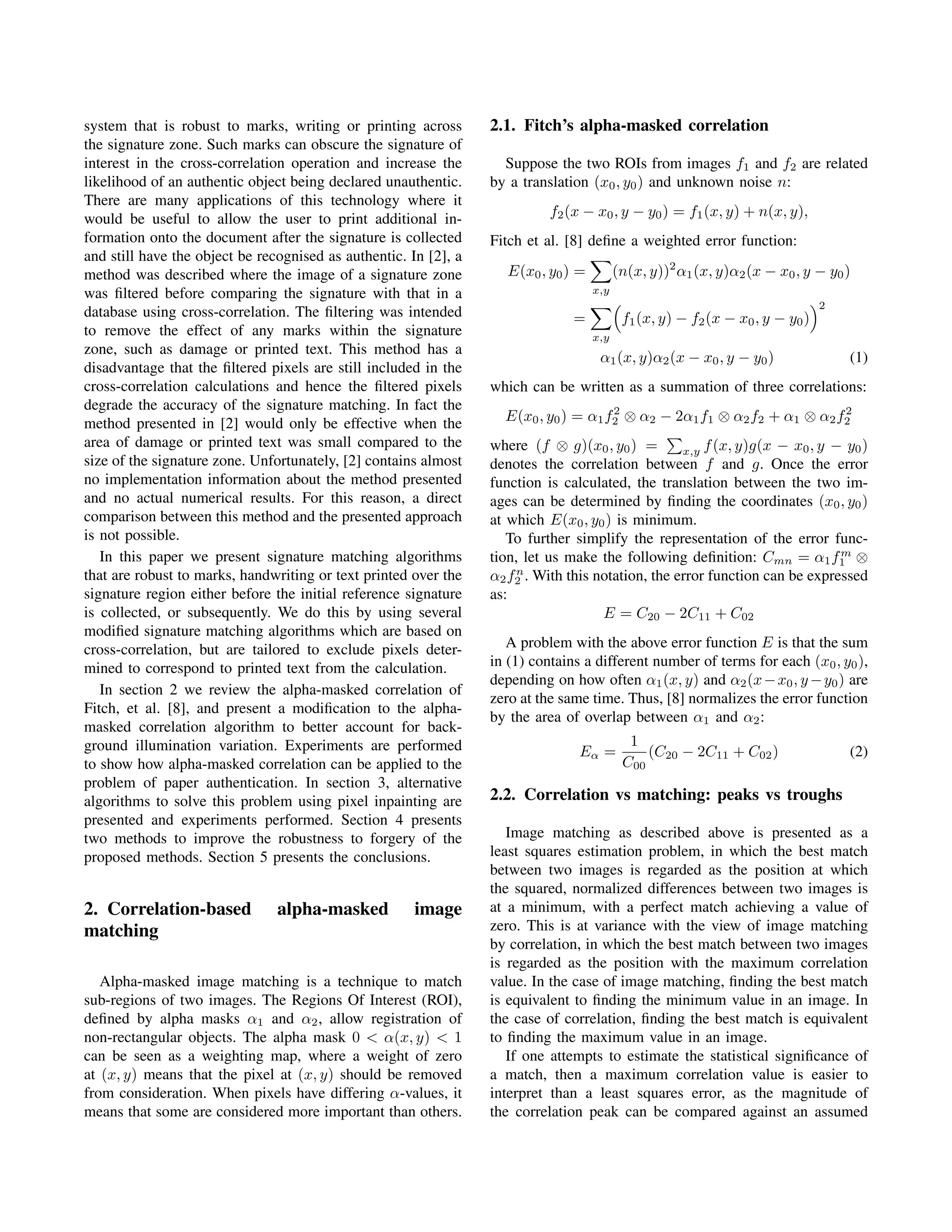 Paper fingerprinting using alpha-masked image matching | PDF