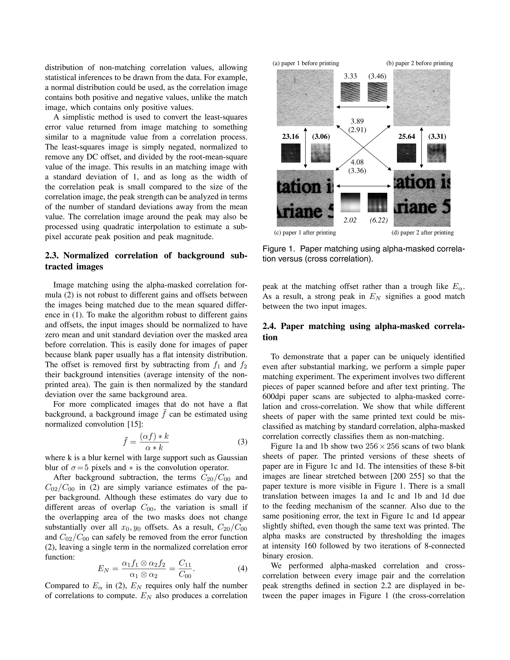 Paper fingerprinting using alpha-masked image matching | PDF