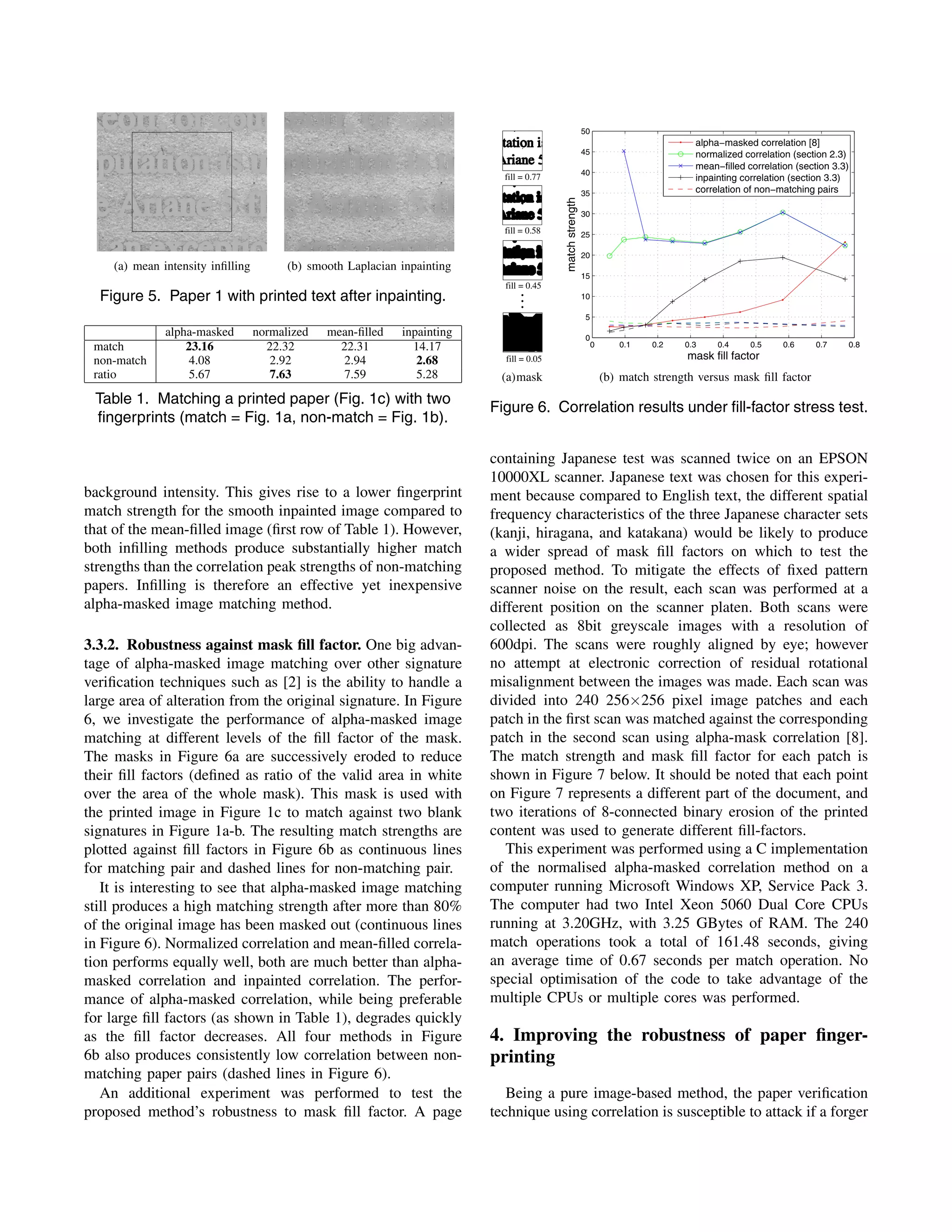 Paper fingerprinting using alpha-masked image matching | PDF