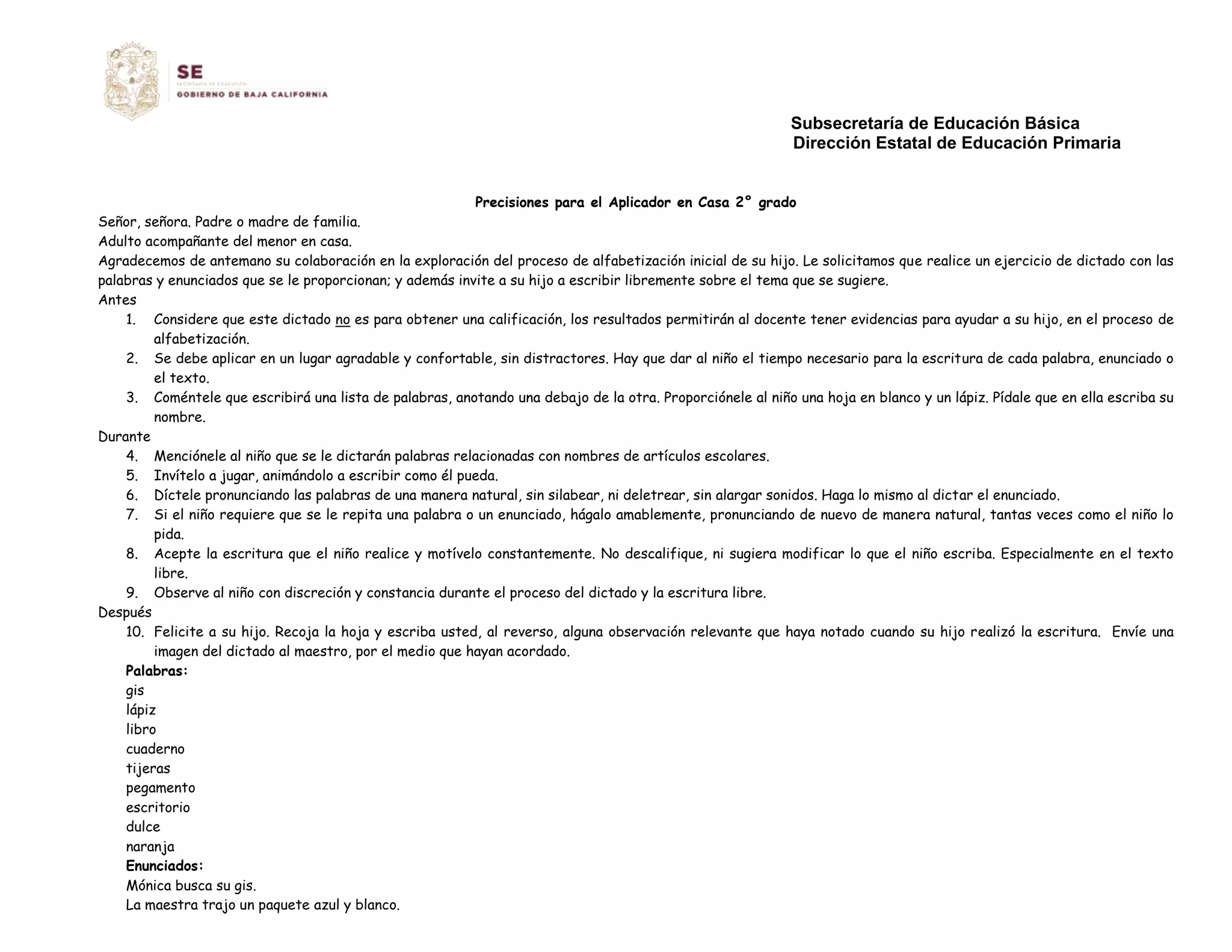 Dictados Pronalees 1° Y 2° Doc Descarga Gratuita