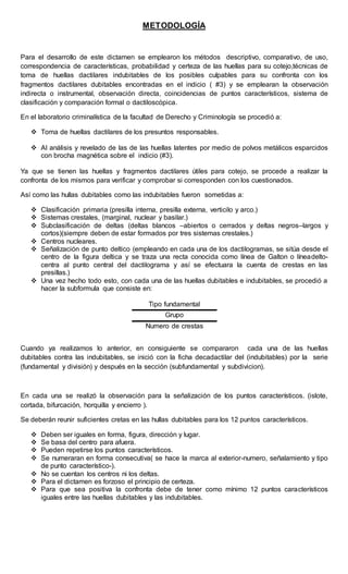 Dictamen de Dactiloscopia | DOCX