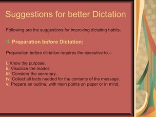 Dictating in oral communication | PPT