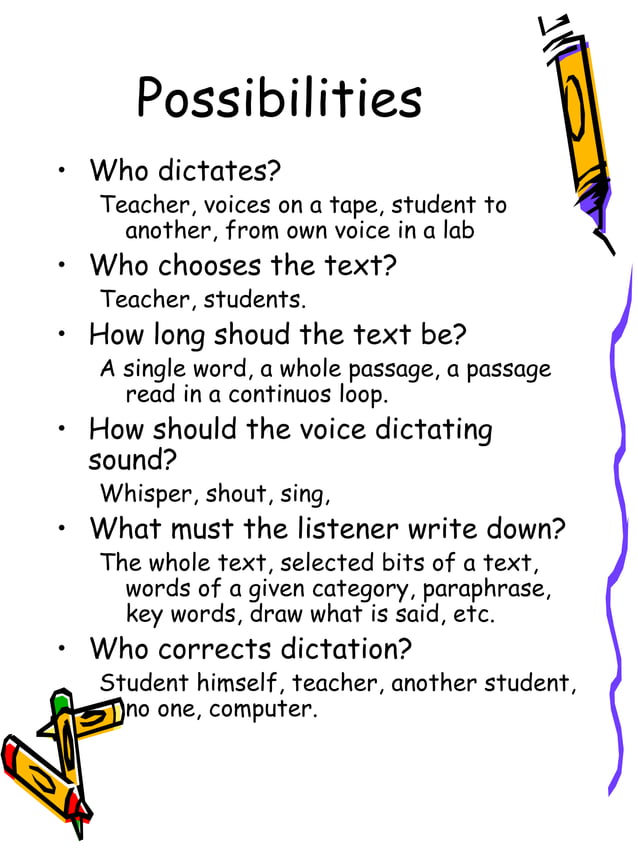 DICTATION | PPT | Education