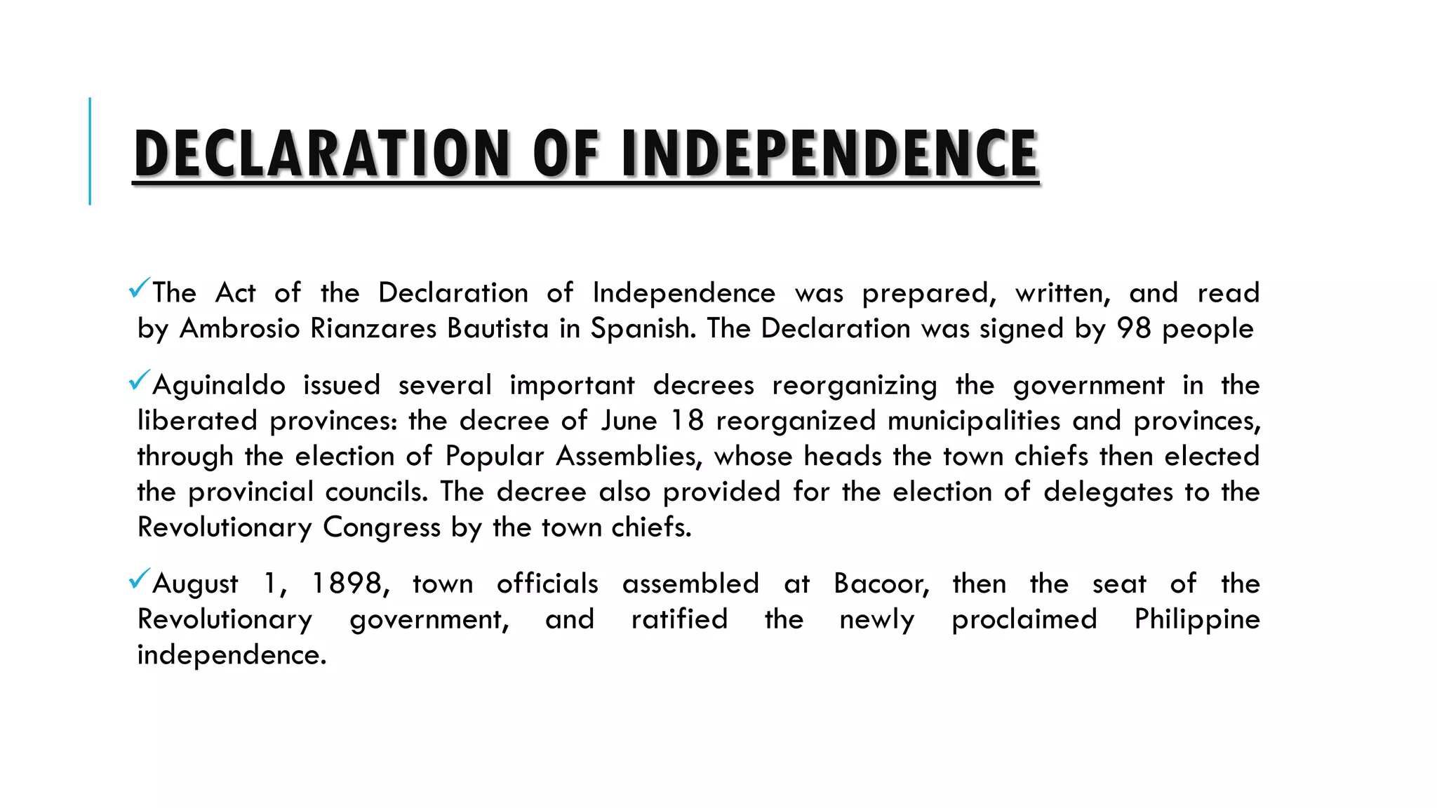 Emilio Aguinaldo -- Dictatorial and Revolutionary Governments | PDF