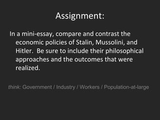 Dictators' Economies in the Inter-war Years | PPT