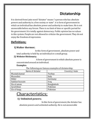 Dictatorship | DOCX