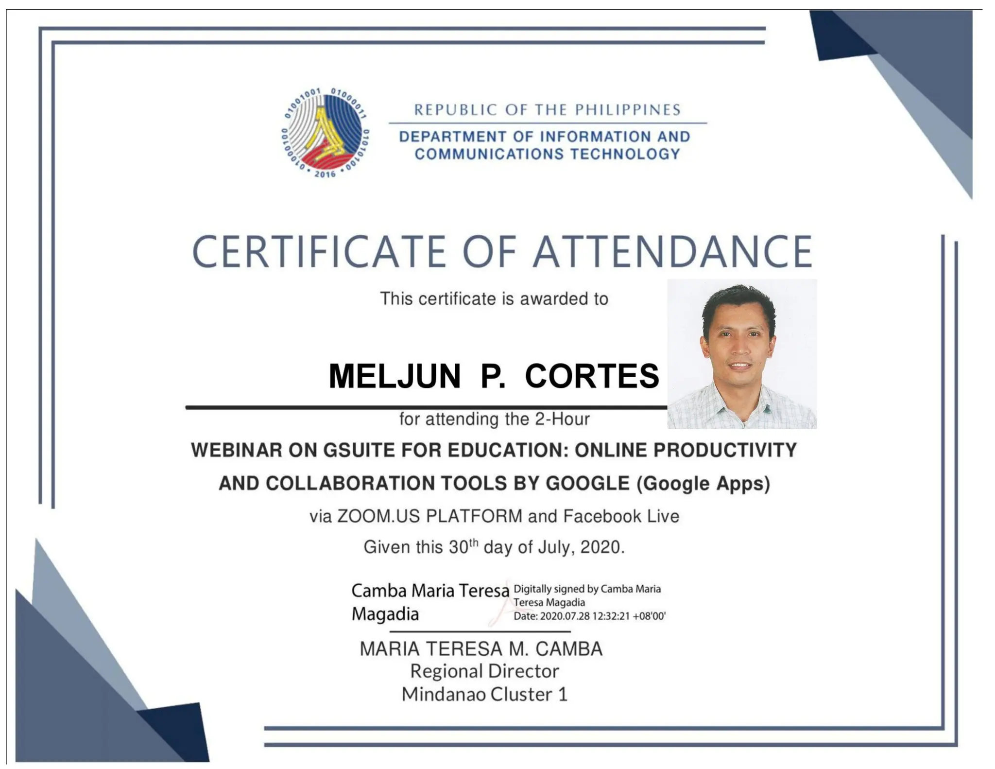 DICT CERTIFICATE GOOGLE SUITE EDUCATION | PDF