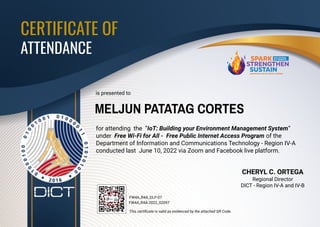 INTERNET of THING, IOT seminar in DICT - JUNE 2022 | PDF