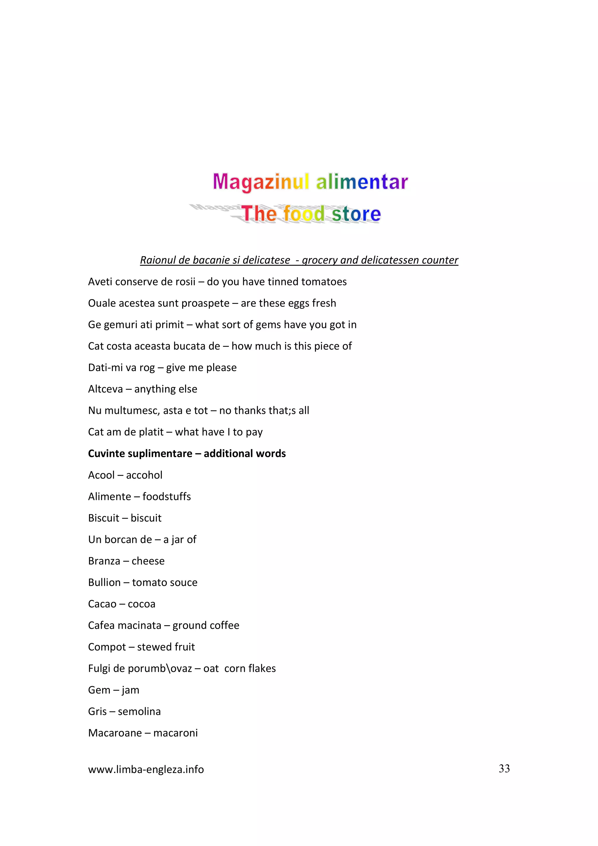 Dictionar expresii in limba engleza | PDF