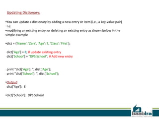 Dictionaries in Python | PPT