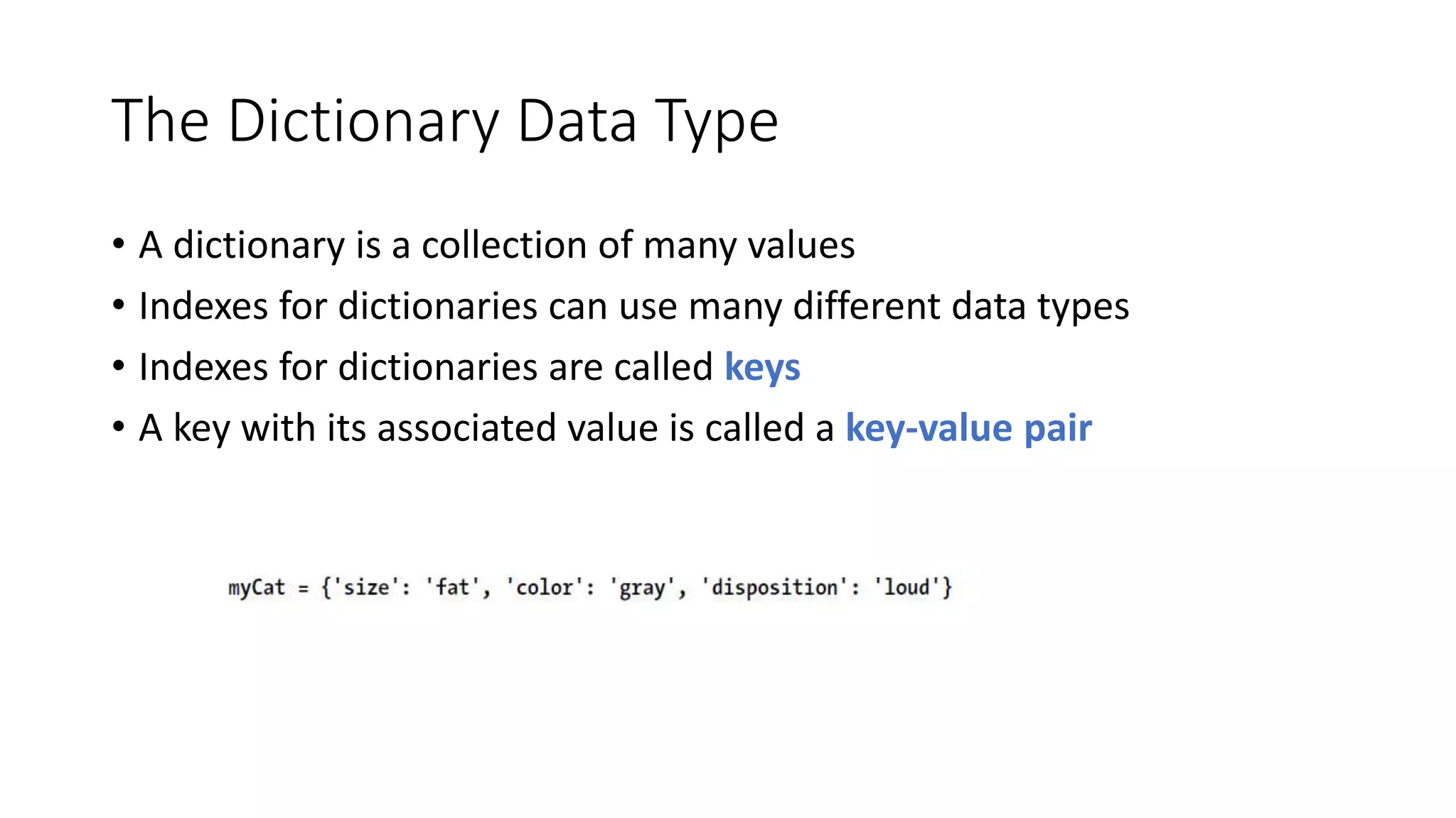 Dictionaries in Python | PPTX