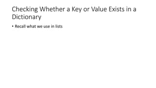 Dictionaries in Python | PPTX