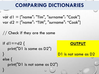 Dictionaries IN SWIFT | PPT