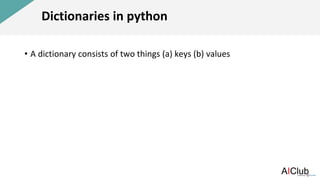 Dictionaries | PPTX | Programming Languages | Computing