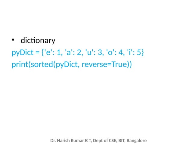 DictionariesPython Programming.One of the datatypes of Python which explains the dictionary ...