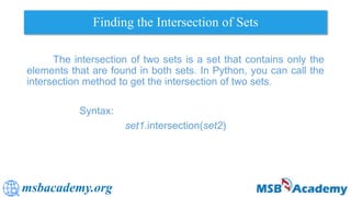 Dictionaries and Sets in Python | PPT